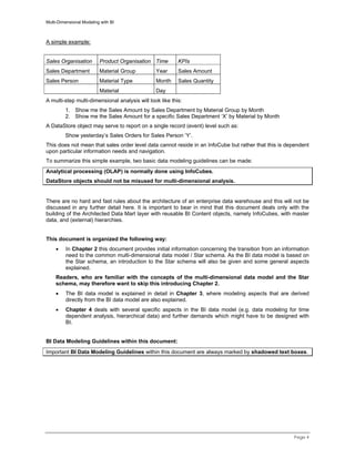 Multi dimensional modeling | PDF