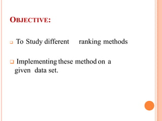 Multi dimensional Ranking | PPTX