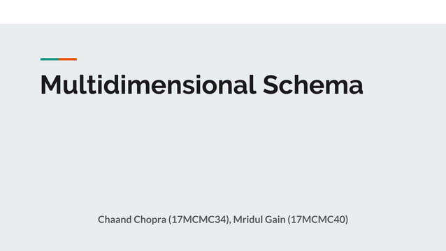 Multidimensional schema | PDF