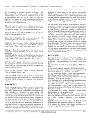 Multidimensional schema for agricultural data warehouse | PDF