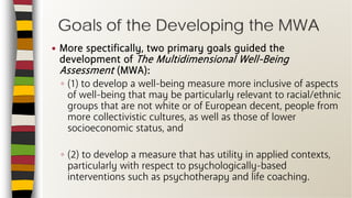 Introducing the Multidimensional Well-Being Assessment (MWA) | PDF