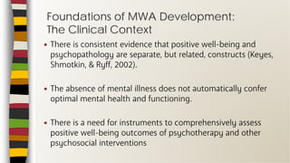 Introducing the Multidimensional Well-Being Assessment (MWA) | PDF