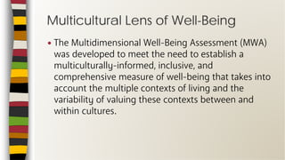 Introducing the Multidimensional Well-Being Assessment (MWA) | PDF