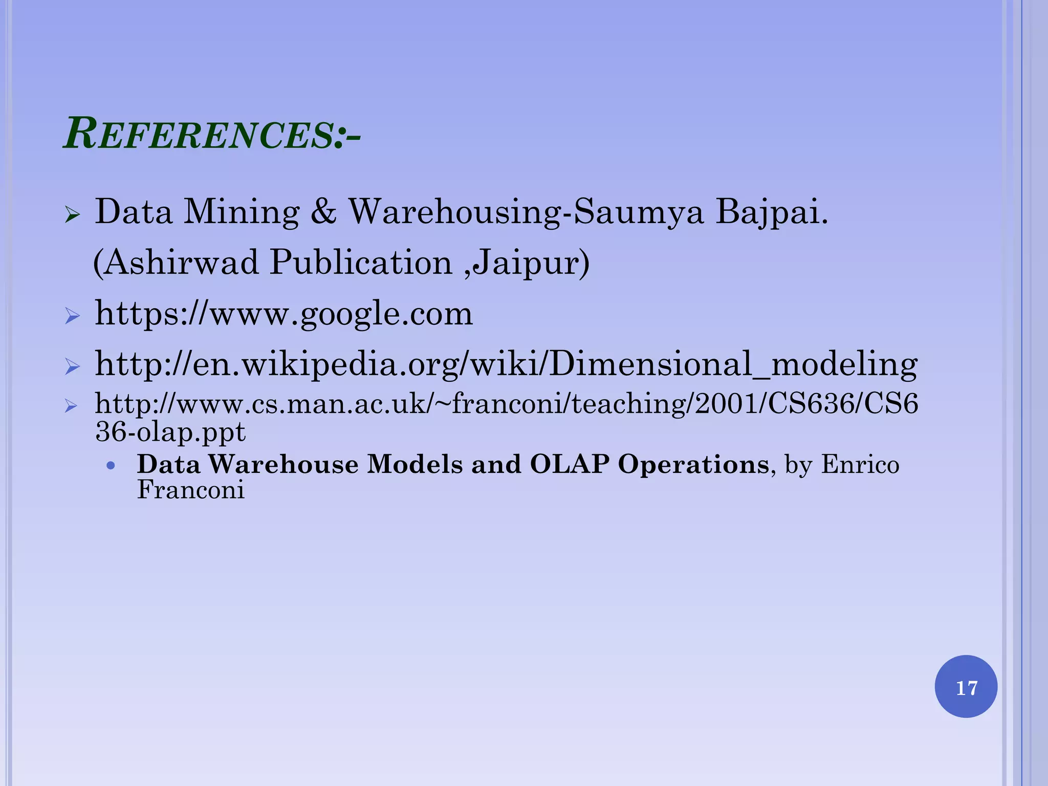 Multidimentional data model | PDF