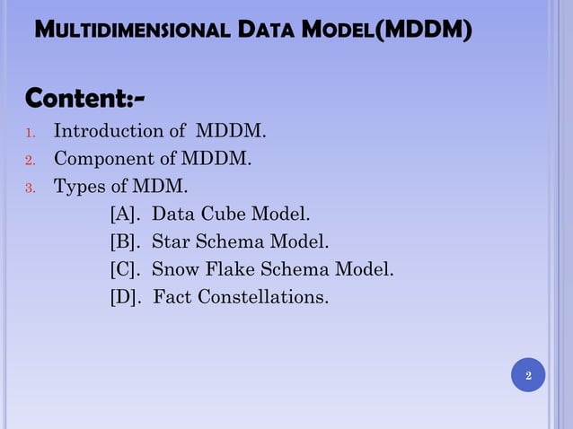 Multidimentional data model | PDF | Databases | Computer Software and Applications