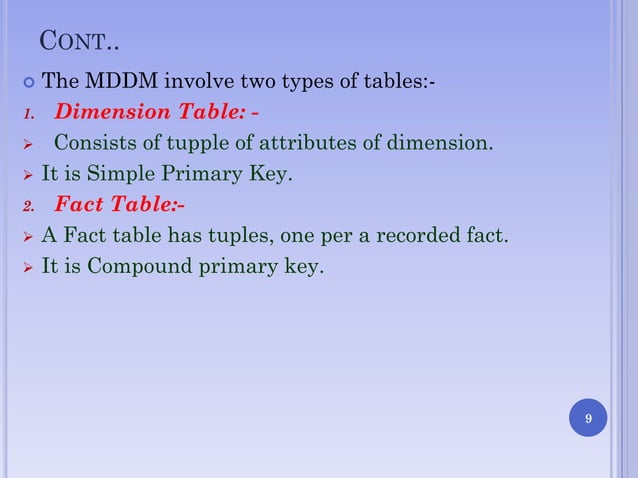 Multidimentional data model | PDF | Databases | Computer Software and ...