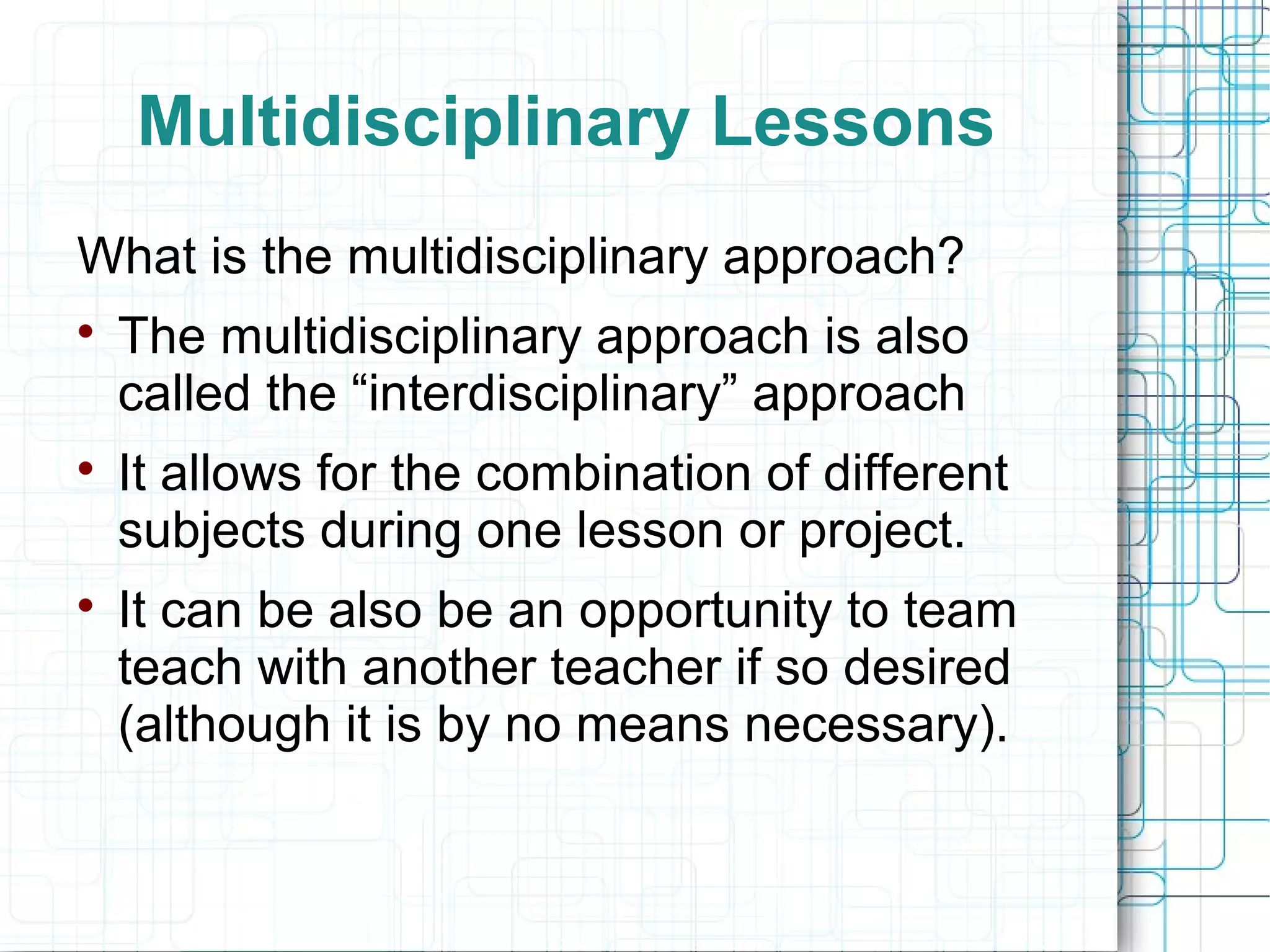 Multidisciplinary approach | PPT