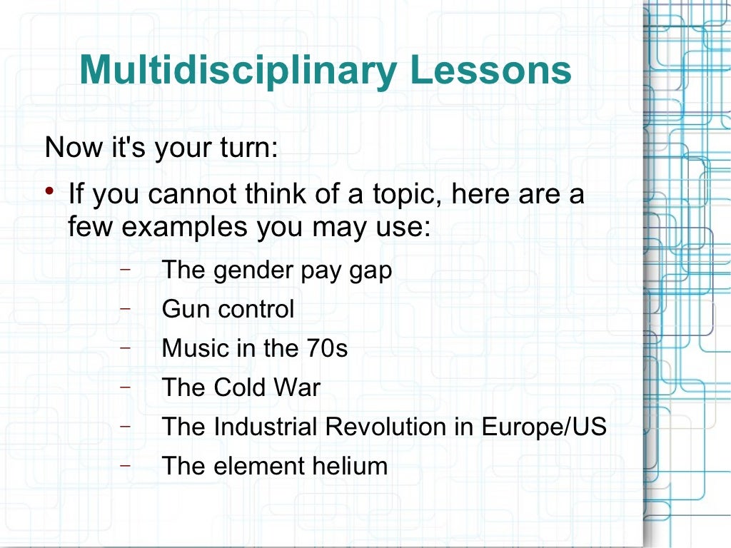 Multidisciplinary approach