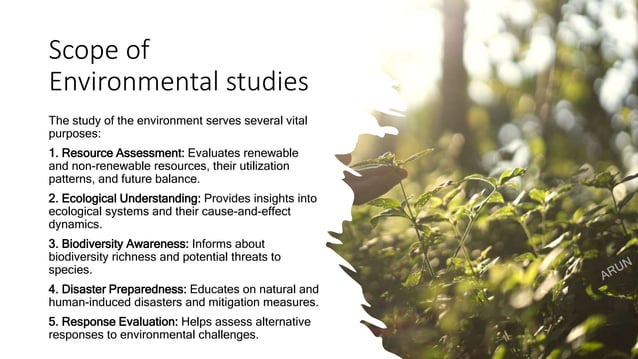 Multidisciplinary nature of environmental studies | PPTX