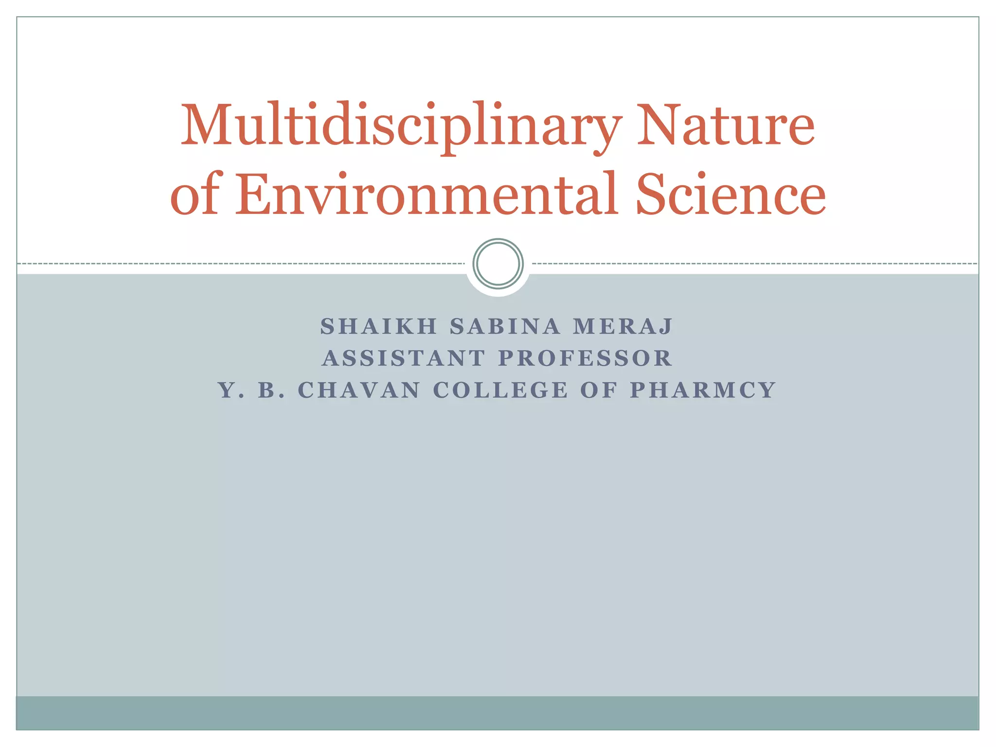 Multidisciplinary nature of enviroment | PDF