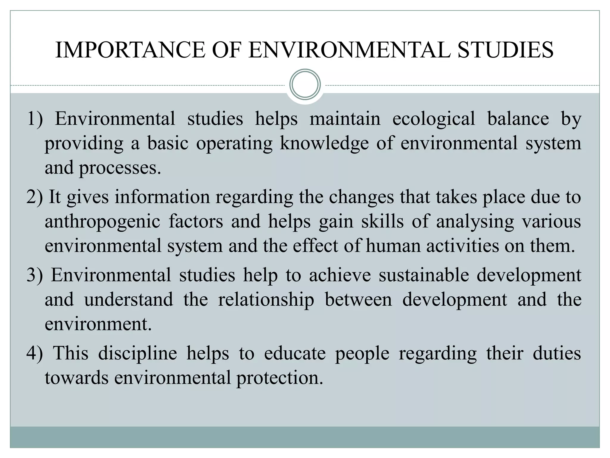 Multidisciplinary nature of enviroment | PDF