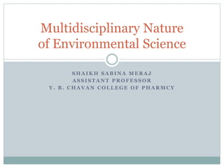 Multidisciplinary nature of enviroment | PDF