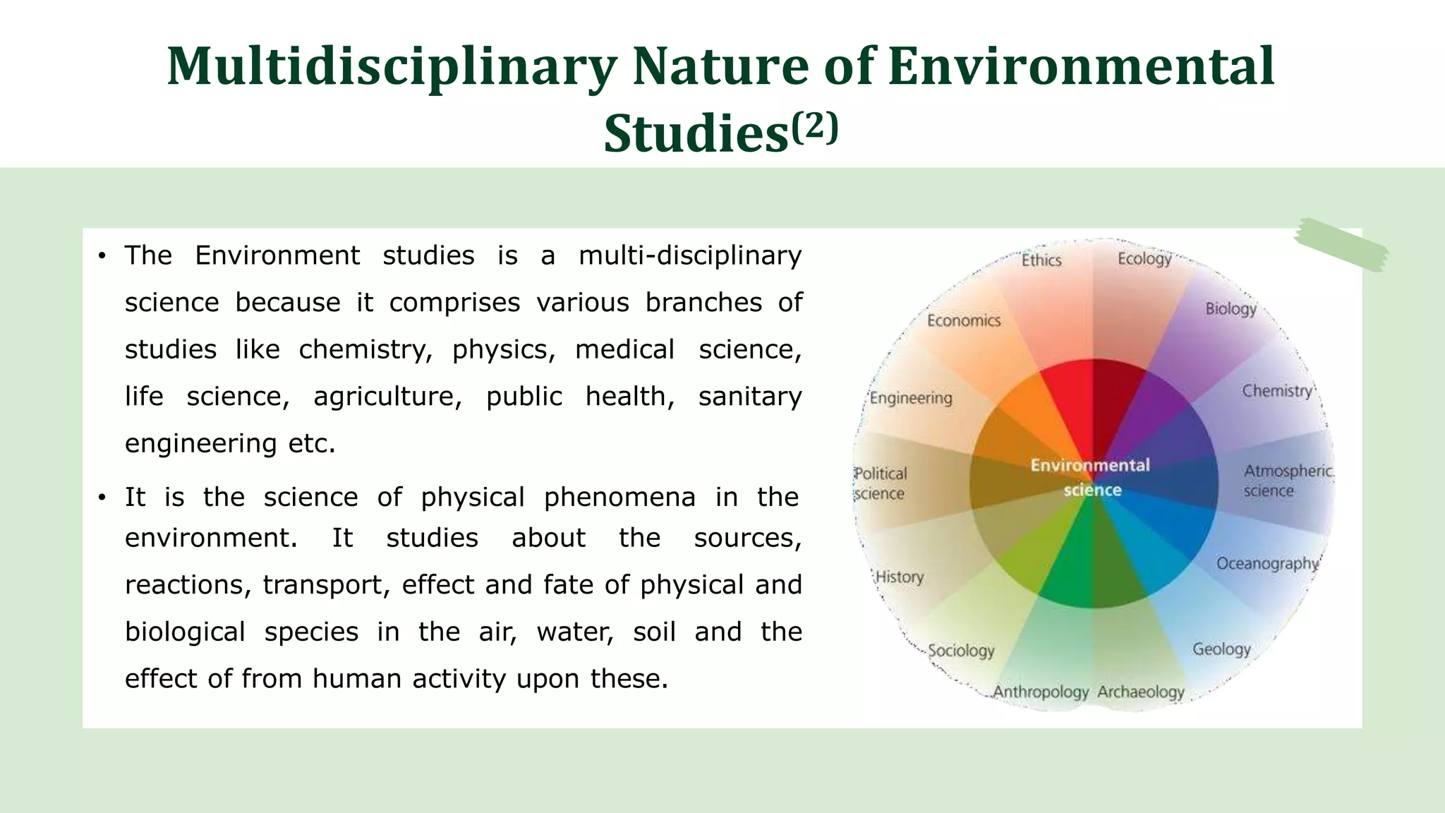 Multidisciplinary nature of enviromental studies.pptx by Jeel Dobariya | PPTX
