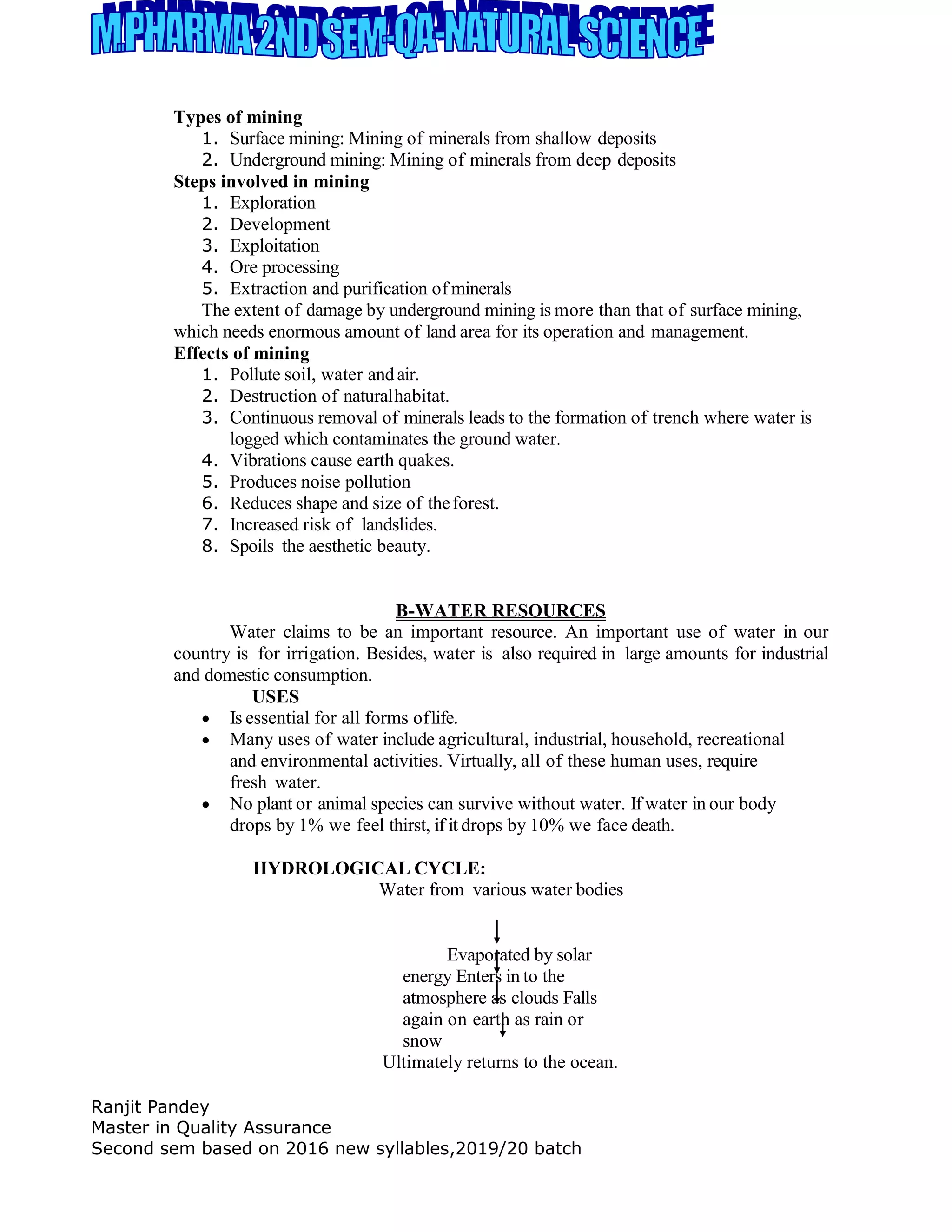 Multidisciplinary nature of environmental studies: Natural Resources ...