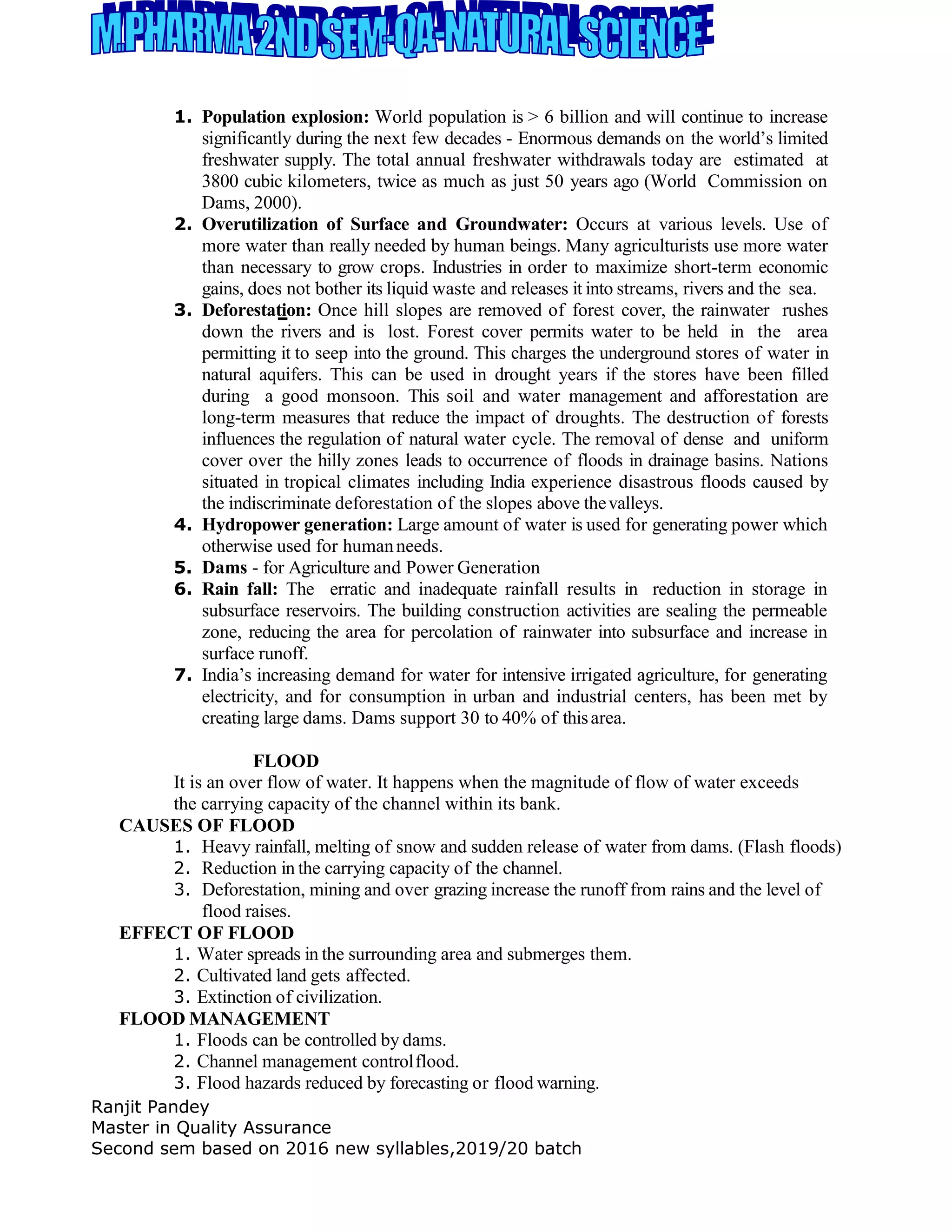 Multidisciplinary nature of environmental studies: Natural Resources ...