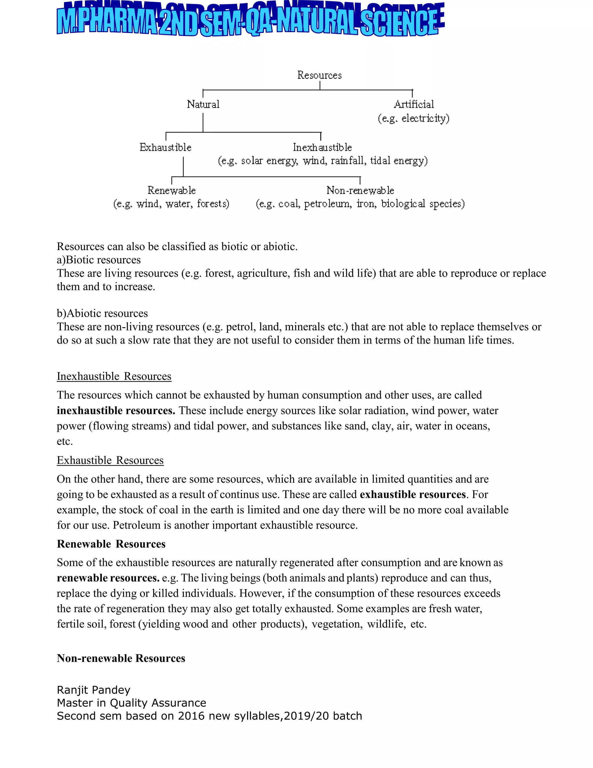 Multidisciplinary nature of environmental studies: Natural Resources ...