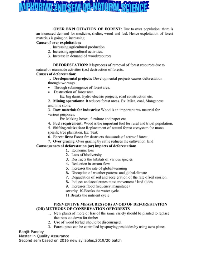 Multidisciplinary nature of environmental studies: Natural Resources ...