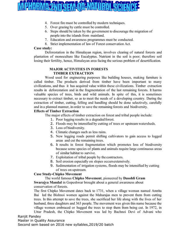 Multidisciplinary nature of environmental studies: Natural Resources ...