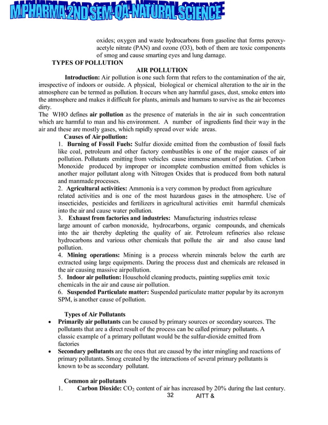 Multidisciplinary nature of environmental studies: Natural Resources ...