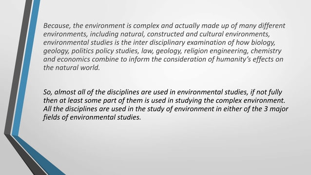 Multidisciplinary nature of environmental studies | PPTX