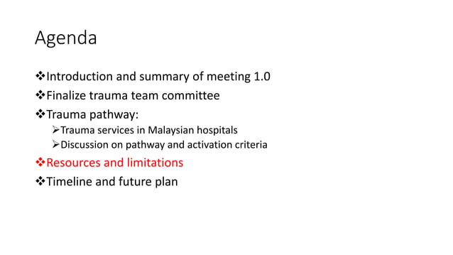 MULTIDISCIPLINARY Trauma Team meeting@!! | PPT