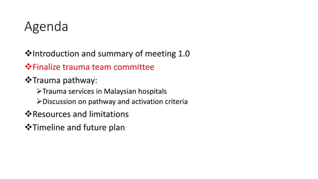 MULTIDISCIPLINARY Trauma Team meeting@!! | PPT