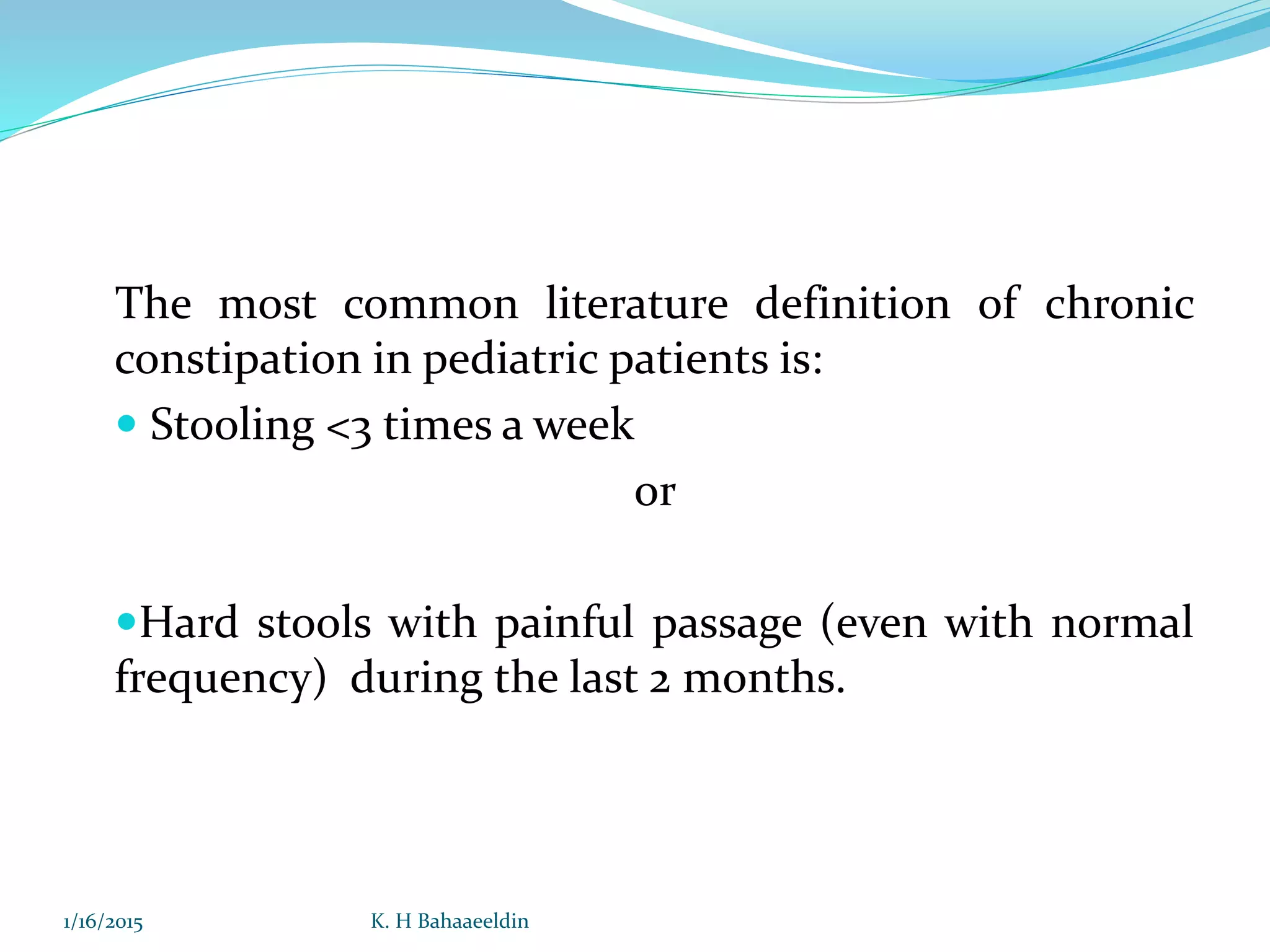 Multidiscipline approach for treatment of chronic constipation alex ...