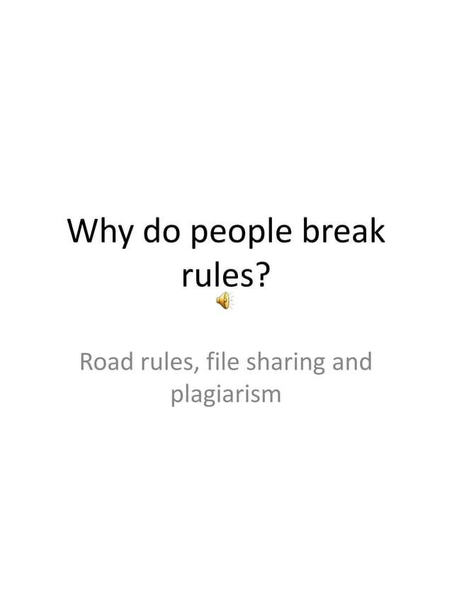 Why do people break rules? | PDF