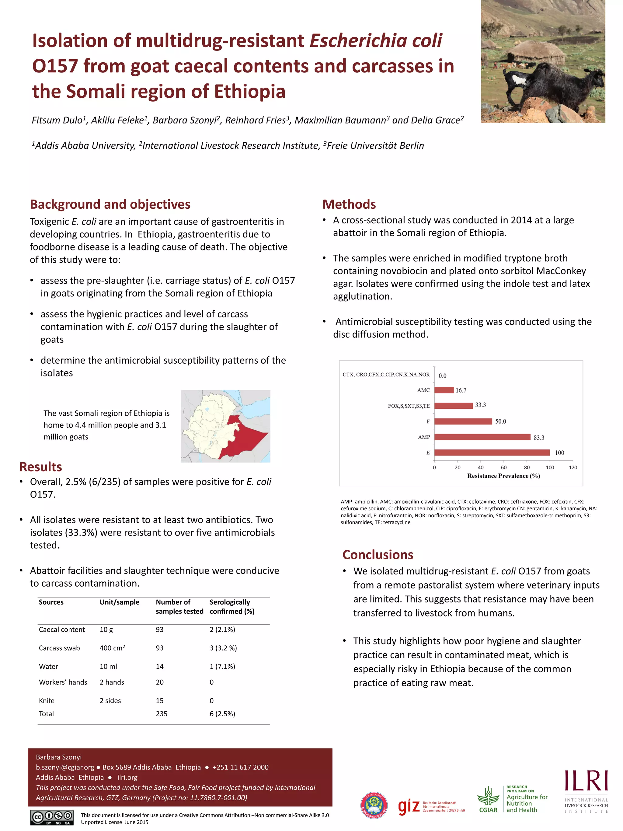 Isolation of multidrug-resistant Escherichia coli O157 from goat caecal ...