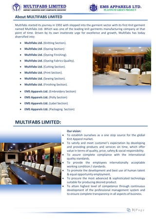 MULTIFABS LIMITED Dyeing factory profile # Porag Abdullah | PDF