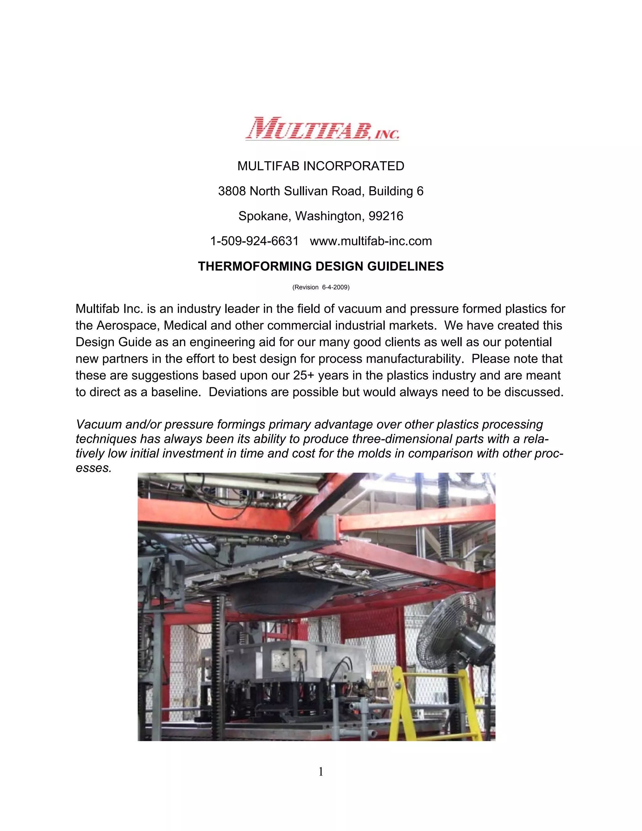 Multifab Thermoforming Guidelines, Rev 6 4 09 | PDF