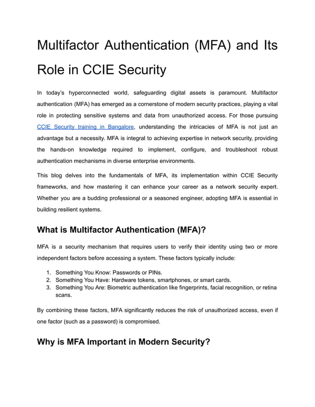 Multifactor Authentication (MFA) and Its Role in CCIE Security.pdf