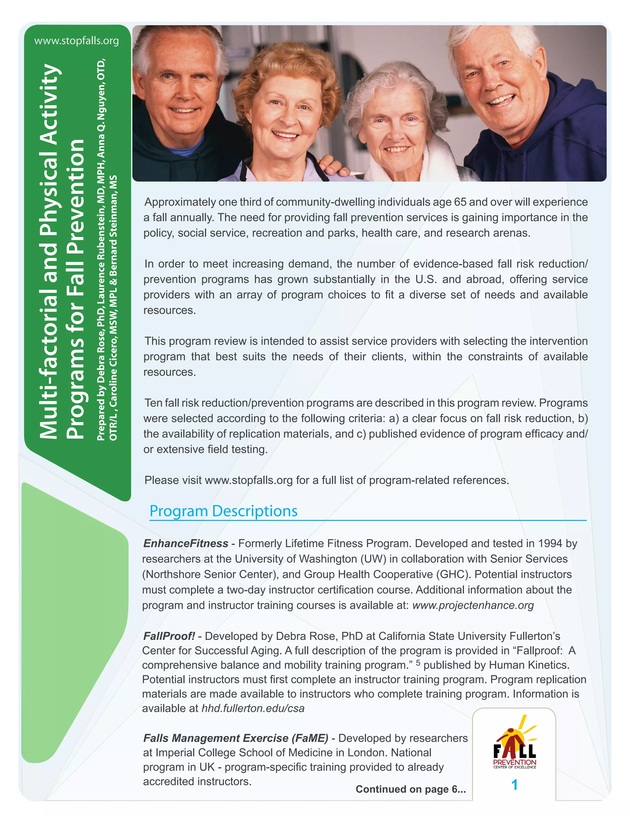 Multi factorial Fall Prevention | PDF