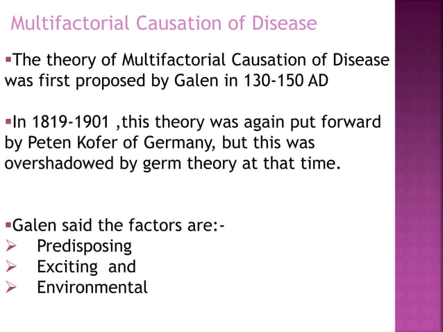 Multifactorial causation of disease | PPTX | Infectious Diseases | Diseases and Conditions