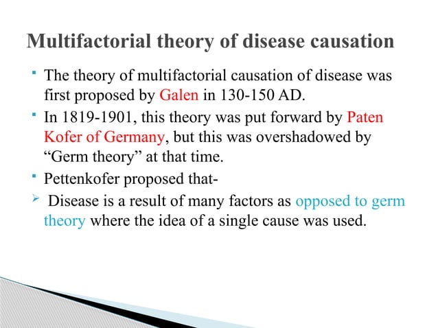 Multifactorial theory of disease causation.pptx | Heart and Cardiovascular Diseases | Diseases ...