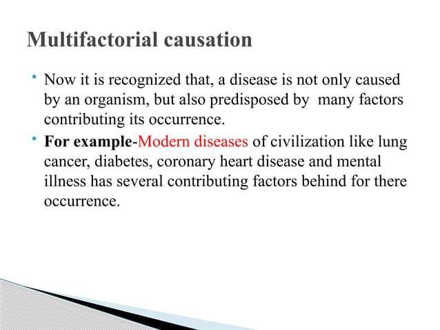 Multifactorial theory of disease causation.pptx | Heart and Cardiovascular Diseases | Diseases ...