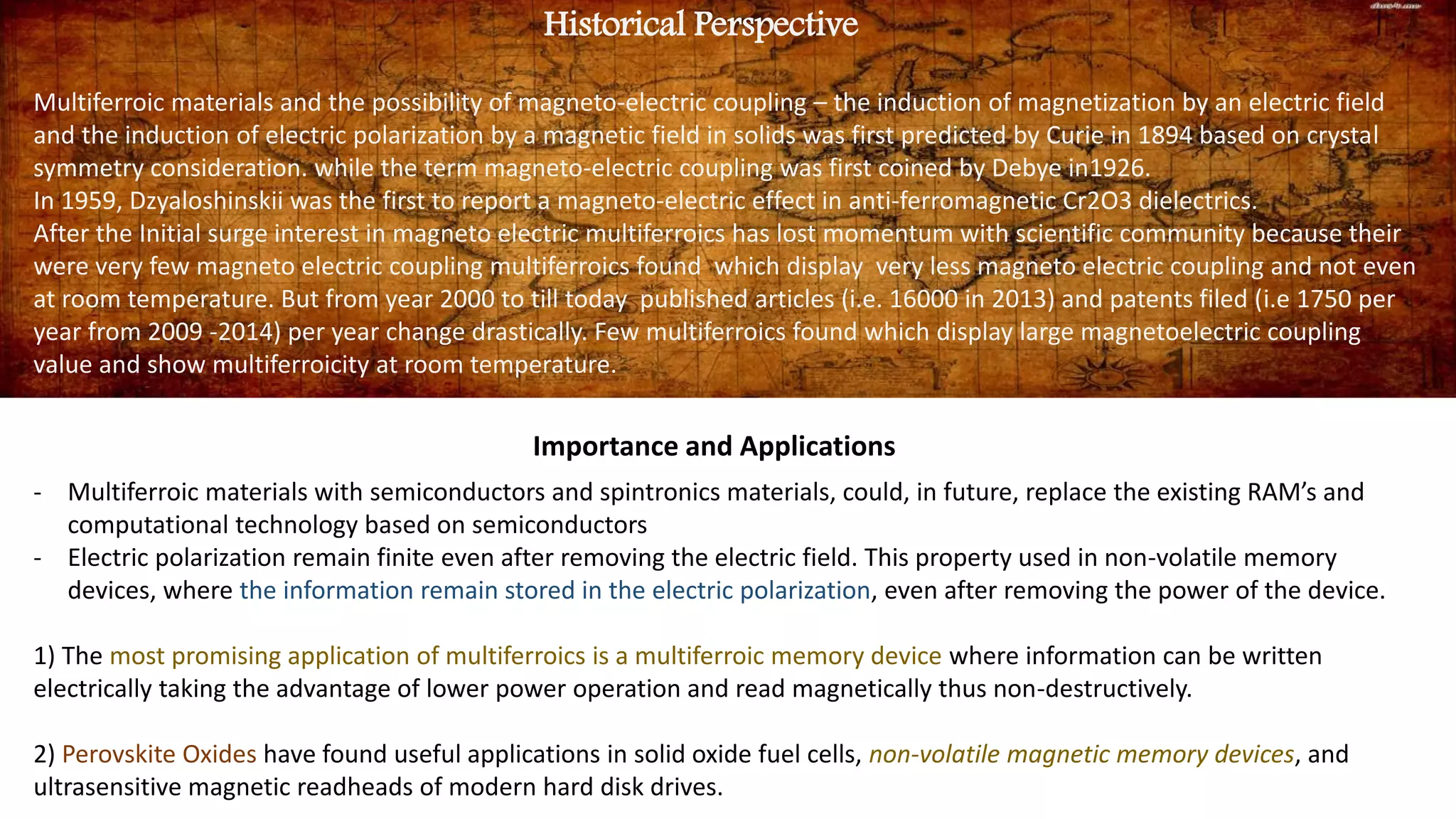 Multiferroic project literature survey | PPTX