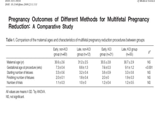 Multifetal pregnancy fetal reduction | PPTX