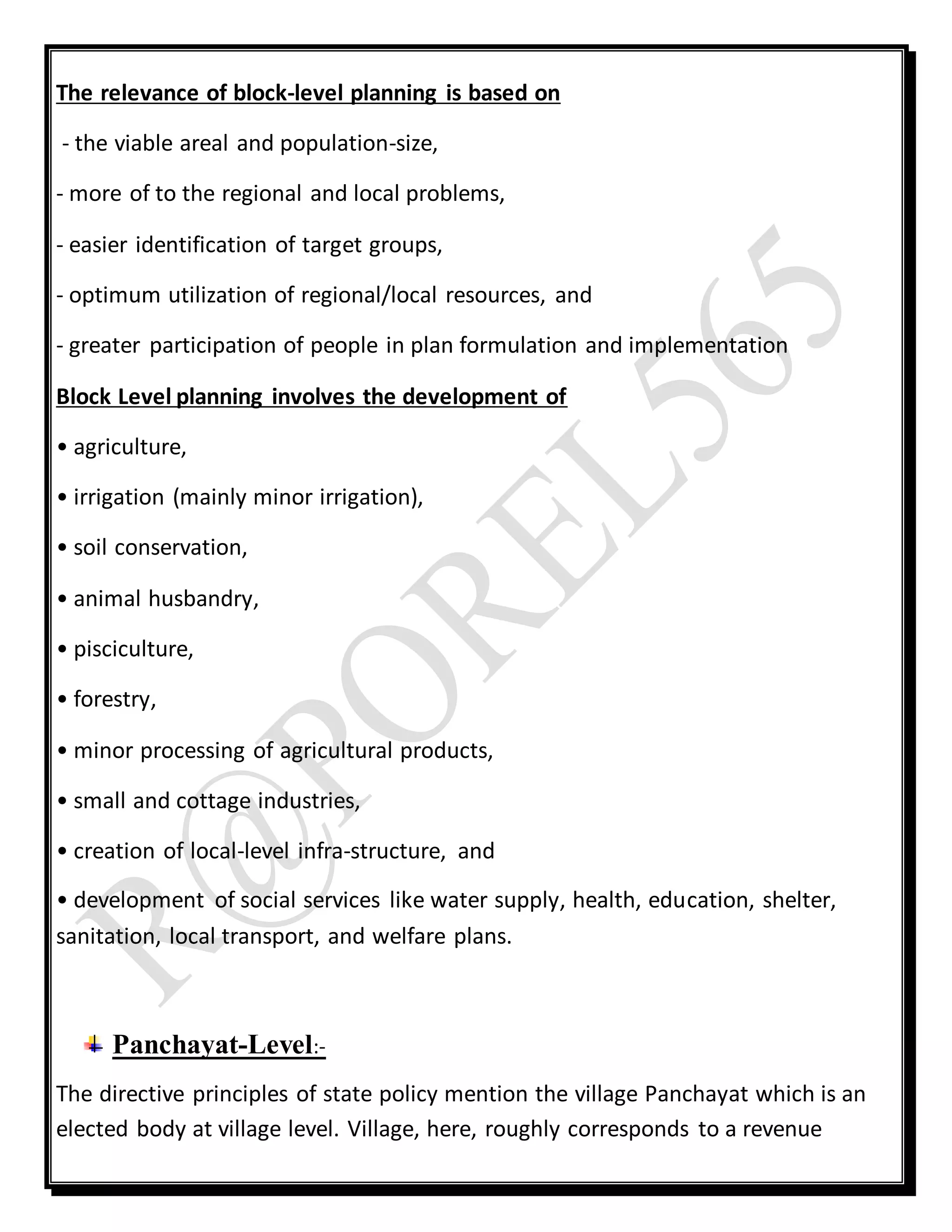 MULTI-LEVEL PLANNING IN INDIA | DOCX