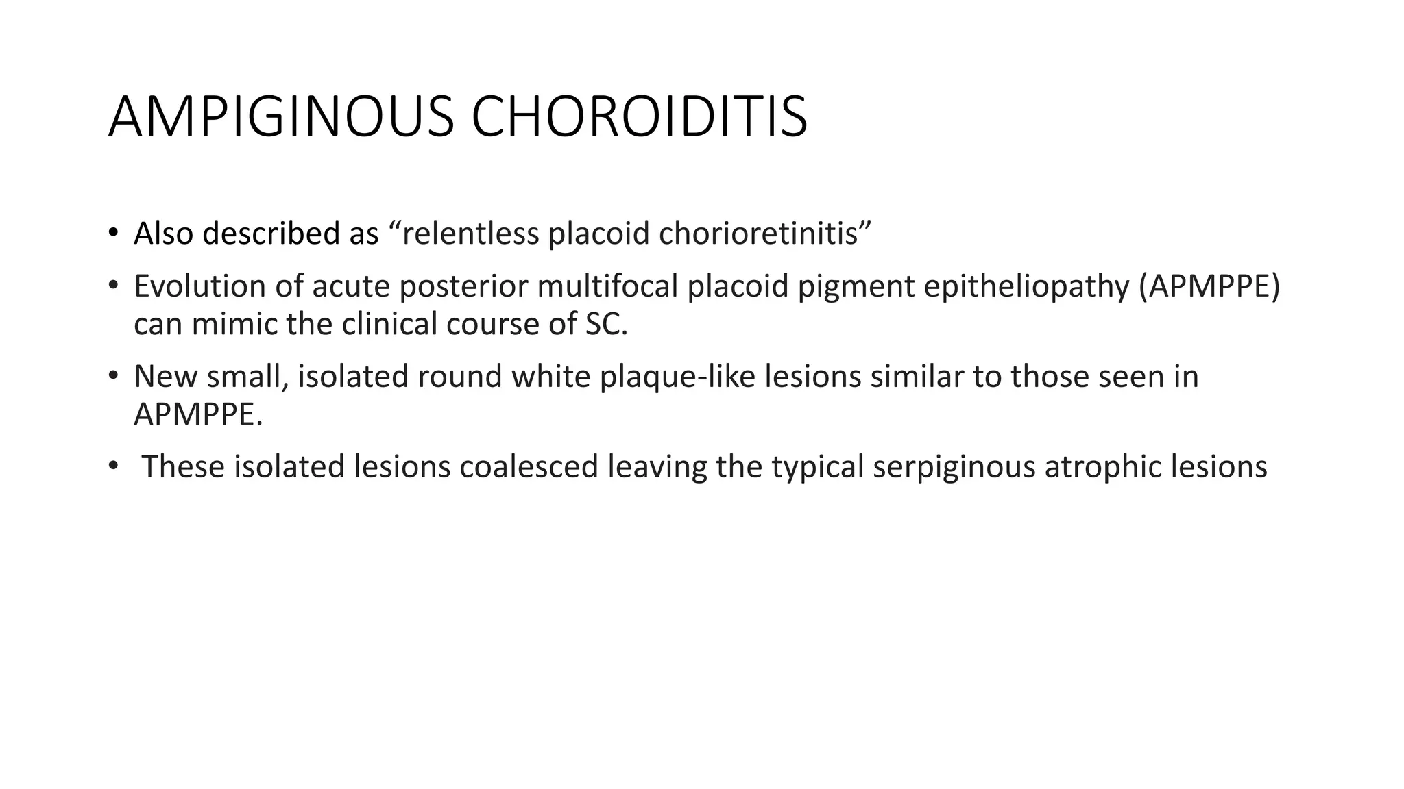 Multifocal choroiditis | PPTX