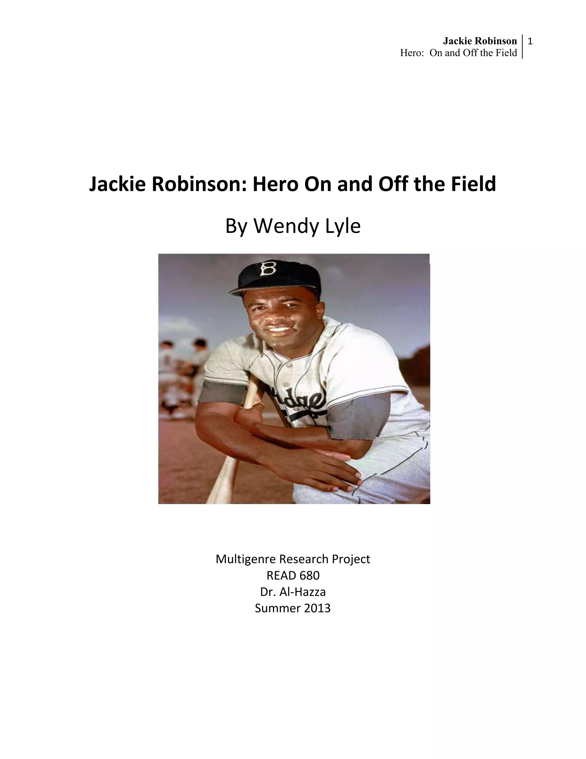 Multi genre project jackie robinson | DOCX