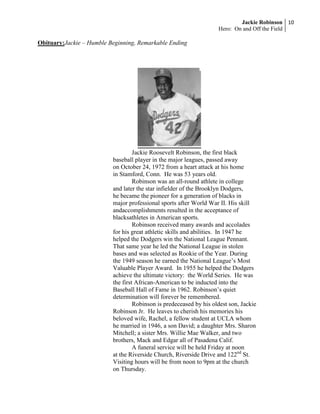 Multi genre project jackie robinson | DOCX