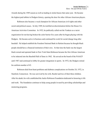 Multi genre project jackie robinson | DOCX