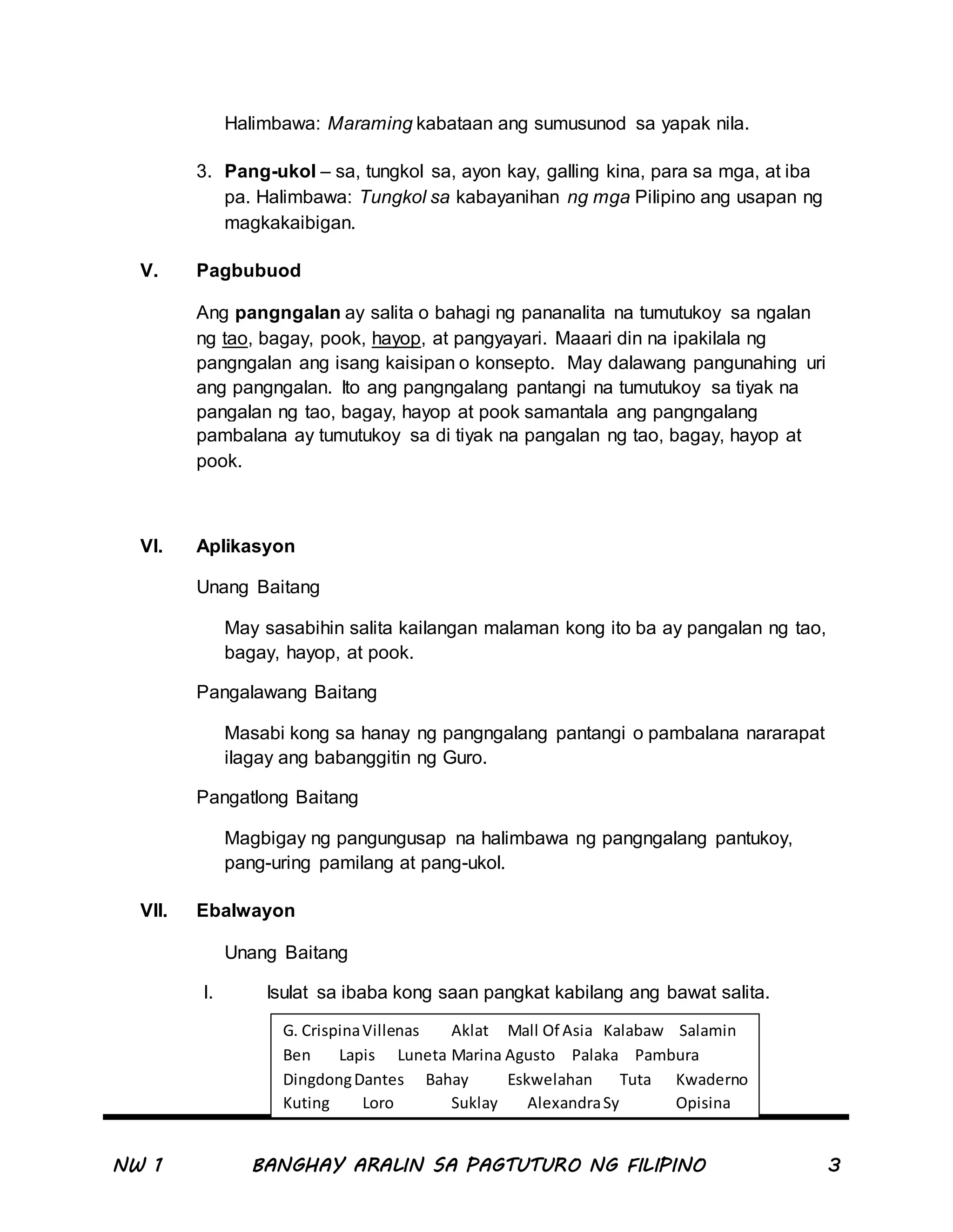 Multigrade lesson plan in filipino (uri ng pangngalan) by sheena bernal ...