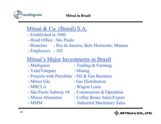 Multigrain and Mitsui´s Activities in Brazil | PDF | Commodities | Economy