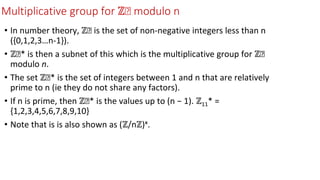 ℤₙ* The Multiplicative group for ℤₙ modulo n | PPTX