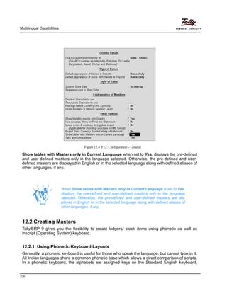 Multi language capabilities in tally erp 9 | PDF