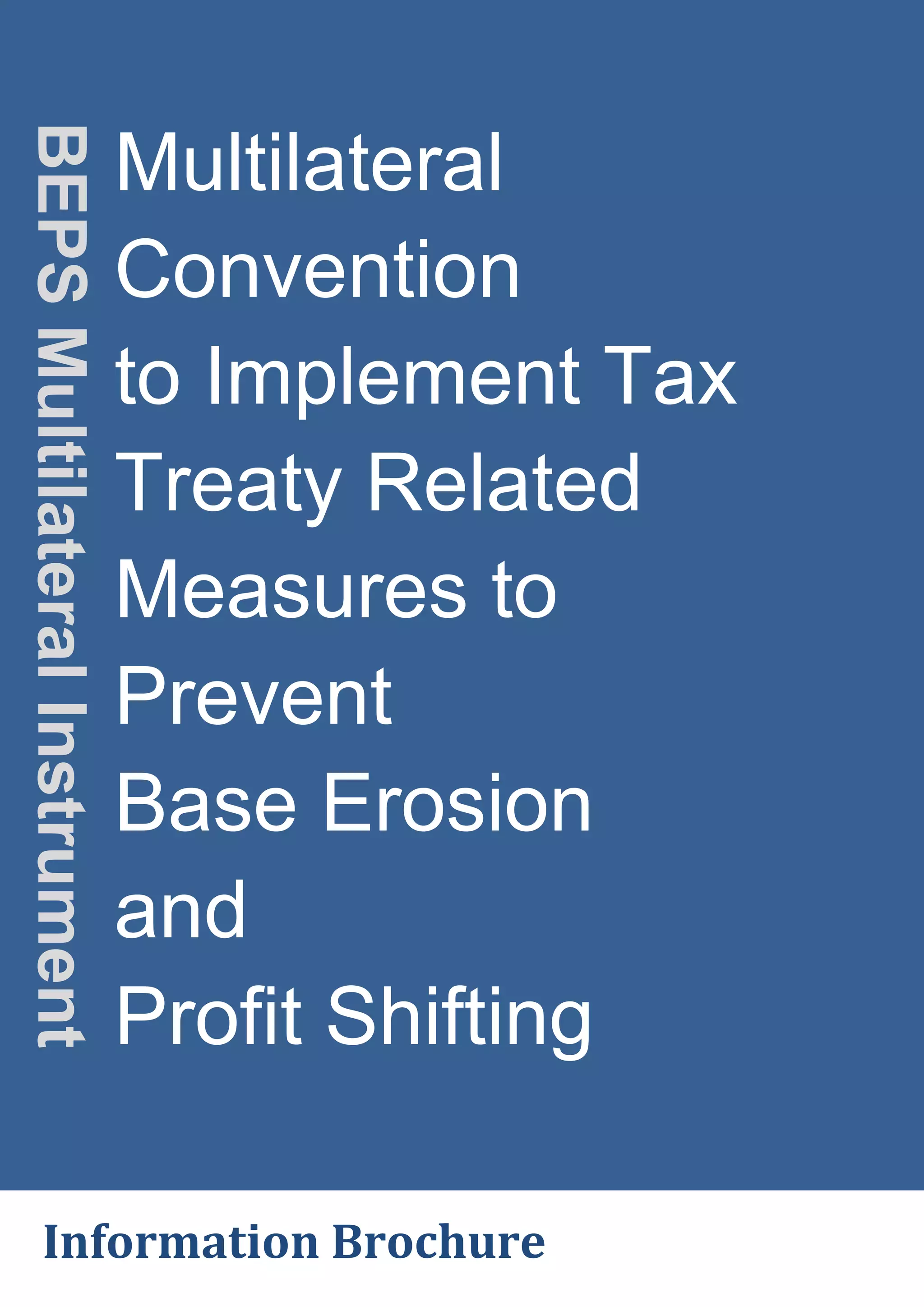 Multilateral instrument for BEPS tax treaty measures - Overview | PDF