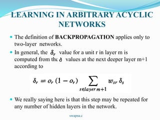 Multilayer & Back propagation algorithm | PPTX