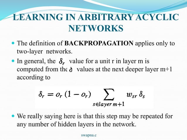 Multilayer & Back propagation algorithm | PPTX